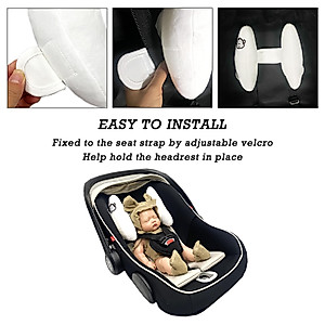 Inchant Adjustable Toddler Headrest & Neck Support, Banana Shape Travel Pillow,Best Headrest for Car Seat,Pushchair, White