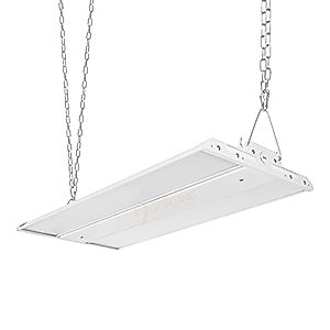 2ft 110W LED Linear High Bay Chain-Mount Fixture, 16,000LM (142LM/W), 10-15ft Install Height, 1-10V Dimmable LED Shop Light Fixture, 120-277V, 5000K Daylight White, UL Listed, DLC 5.1 Premium, 1-Pack