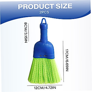 Whisk Broom, Hand Broom, 2PCS Plastic Hand Broom with Thick Bristle, 4.7x9.8 Mini Broom with Hang Holes, Hand Broom Brush for Tabletops, Windowsills, Corners, Furniture