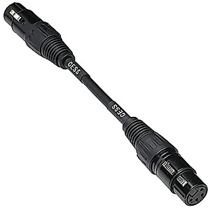 CESS-245-4i Balanced 4-Pin XLR Female to Female, Headphone Audio Coupling/Gender Change Cable, Single (4 Inches)