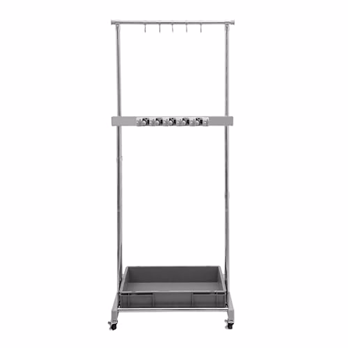 Broom mop Holder Cleaning Supplies Organizer Janitor Carts on Wheels, Movable Floor-Mounted Mop Rack, Housekeeping Station Storage Tools, for Garage, Garden, Closet