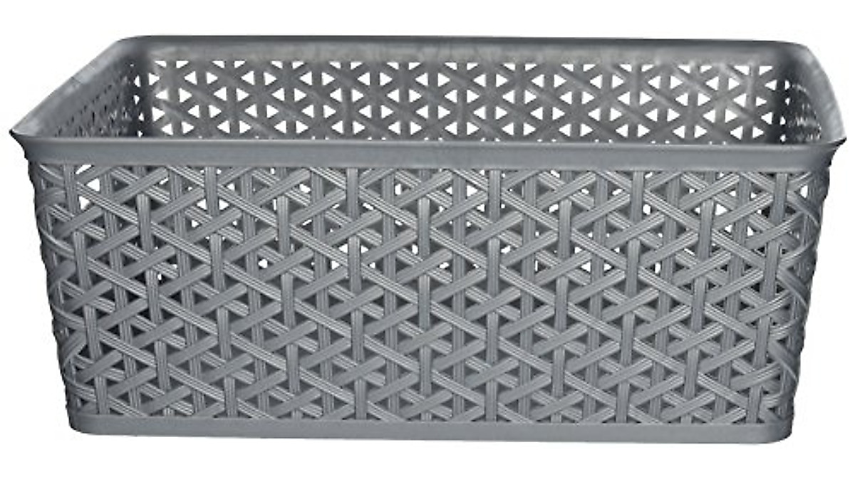 Whitmor Resin Form Tote in Silver - Durable Storage Solution