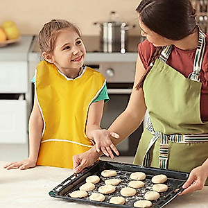 4 Pieces Art Smock for Kids Artist Smock Waterproof Painting Apron Painting Smocks for Children, 4 Colors (Red, Green, Gold, Royal Blue)