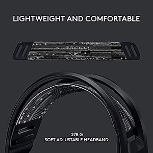 Logitech G733 Lightspeed Wireless Gaming Headset with Suspension Headband, LIGHTSYNC RGB, Blue VO!CE mic Technology and PRO-G Audio Drivers - Black (Renewed)