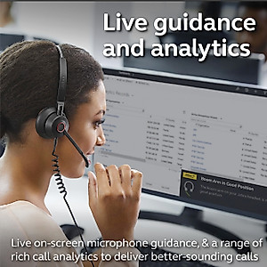 Jabra Engage 50 Wired Headset, Stereo – Telephone Headset with 3-Microphone System, Blocks Out Background Noise for Increased Agent Focus, Call Center Headset Features Enhanced Hearing Protection