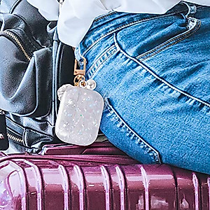 Cute AirPods Pro Case with Shell Pearl Keychain Bling Marble Design Hard TPU Cover Comparable with AirPod Pro Case for Girls and Womens