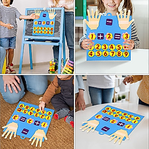 Milageto Felt Board Finger Numbers Counting Toy Educational Toys Learning Sensory Toys Math Addition and Subtraction for Preschool Girls Boys Kids