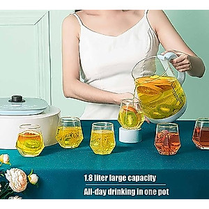 1.5L Household Electric Kettle Health Pot Automatic Thickening Glass Multi-Function Kettle Electric Boiling Teapot 12H Insulation High Borosilicate Glass A,1.5L