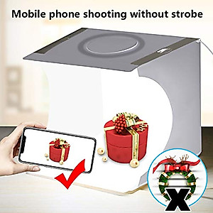 PULUZ 20cm Ring Light Photo Studio Light Box, Adjustable Portable Photography Shooting Light Tent Kit with White/Warm/Soft Lighting + 6 Backdrops for Jewellery and Small Items