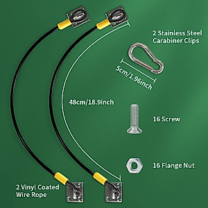 UYCCIMB Trash Can Lid Lock,Trash Can Locks for Animals Stop from Rummaging Metal Universal Lid Lock for Outdoor Garbage Cans-Durable Rubber Coated Braided Wire Rope(2 Pack)…