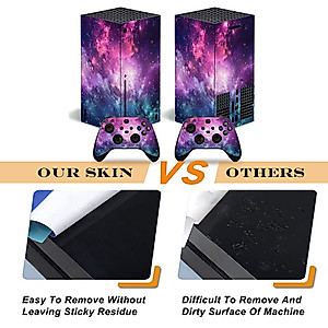 FOTTCZ Vinyl Skin for Xbox Series X Console and Controllers, Sticker Decal Protect Xbox Series X Devices - Light Purple Ancient Nebula