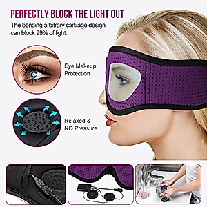 MUSICOZY Sleep Headphones Bluetooth 5.2 Headband Sleeping Headphones Sleep Mask, Wireless Music Eye Mask Sleep Earbuds for Side Sleeper Men Women Cool Tech Gadget Unique Gift Office Travel, Pack of 2