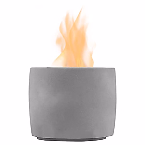 Radiate - Indoor Campfire - 90 Minutes of Burn Time - 5 x 4” Reusable Smooth Fire Pit for Rainy Days - Tabletop Decor - Clean Burning (Gray)
