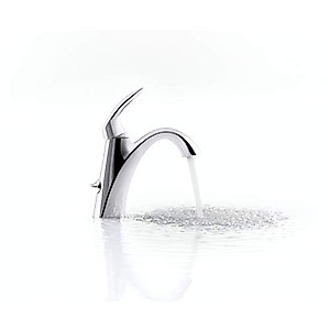KOHLER K-45800-4-CP Alteo Handle Single Hole or Centerset Bathroom Faucet with Metal Drain, One Size, Polished Chrome
