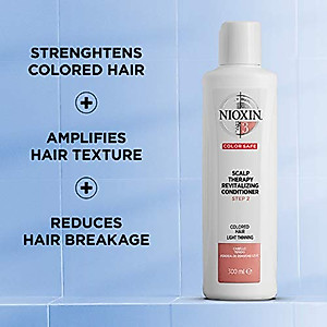 Nioxin System 3 Scalp Therapy Conditioner, Color Treated Hair with Light Thinning, 16.9 Fl Oz