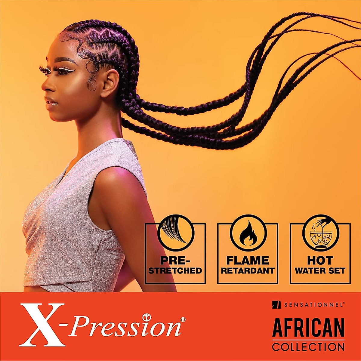 Sensationnal Braids XPRESSION 3X Pre-Stretched Braid 58 inches (5-pack, 1B)
