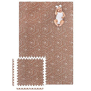 Soft Step Play Mat - Extra Large 4ft x 6ft Non-Toxic Creative Baby Play Mat - Interlocking Foam Tiles for Toddlers and Kids (Circular Dots)