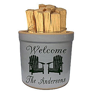 2 Gallon Personalized Stoneware Crock - Adirondack Welcome