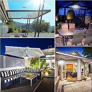 JACKYLED Solar Shed Light Motion Sensor,Solar Pendant Light Indoor Outdoor Solar Security Light with Remote Control 16.4Ft Extension Cord for Home Chicken Coop Garage Barn, Cool White