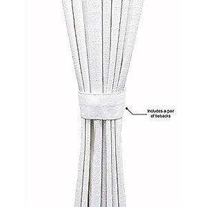 Hausattire White Cotton Window Curtains 50x72 Inches - Set of 2, Reverse Tab Top Curtain Panels in Cotton Slub Duck Fabric for Kitchen, Living Room, Bedroom, Farmhouse Drapes