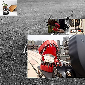 NICENICY Denture Drill Bit Holder, 2-in-1 Screwdriver& Desk Gadget with 28PCS 1/4” Hex Bits, Stocking Stuffer for Husband, Gag Gift for Dentist, Magnetic Gums to Organize Bits, Red