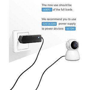 ALITOVE DC 12V 1A Power Supply 1000mA 12W AC/DC Adapter, 100~240V AC to DC 12 Volt 1 Amp 0.6A Converter with 5.5 x 2.5mm 2.1mm Plug for LED Strip Light CCTV Security Camera DVR NVR Surveillance System