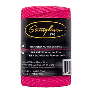 Stringliner Braided Mason Line Replacement Roll Contractor Pack 500' - Pink (Pack of 6) - SL35462CPK