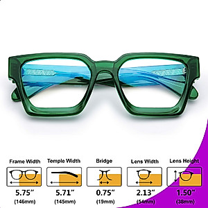 VISOONE Blue Light Blocking Glasses with TR90 Rectangle Frame and Chic Preppy Look for Women Men RIVER