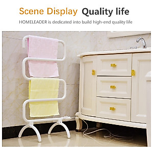 Homeleader Heated Towel Rack, 120W Fast Heating Towel Warmer, Perfect for Modern Bathroom Styles, White