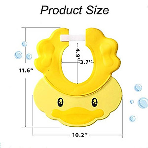 Baby Shower Cap for Kids Bath Visor Adjustable Toddler Shower Cap Multi-Purpose Bathing Cap for Protect Infants Toddler Eyes Ears (Yellow