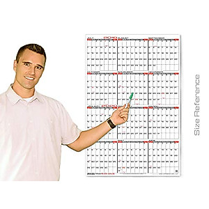 JJH Planners - Laminated - 24" x 36" Large Academic 2024-2025 Wall Calendar - Vertical 12 Month Yearly Annual Planner (24-25v-24x36)