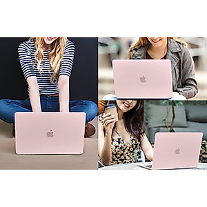 CISSOOK Baby Pink Case for MacBook Air 13 Inch A2337 M1 A2179 A1932 2021-2018 Release, Plastic Chalk Pink Hard Shell Cover with Keyboard Cover & Screen Protector for MacBook Air 13 with Touch ID 2021
