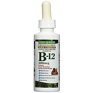 Nature's Bounty B-12 5000 mcg Sublingual Liquid Energy Health, 2 Fl Oz (Pack of 3)