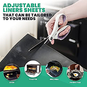 Large Heavy Duty Oven Liner (2 Pack) - Teflon Oven Liners for Bottom of Oven for Gas, Electric and Fan Assisted Ovens - Reusable Non-Stick Oven Mats for Bottom of Oven - BPA Free