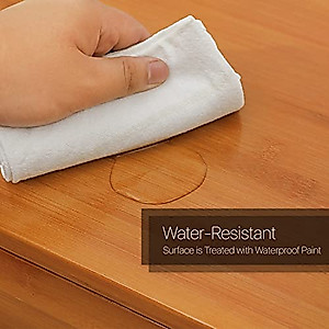 MoNiBloom 3 Tier Book Cabinet with Acrylic Doors, Bamboo Display Shelf Organizer Stand for Children's Student, Hallway, Home, Office, Brown