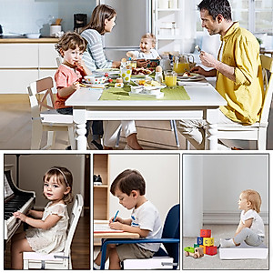 Toddler Booster Seat for Dining Table,PU Waterproof Kids Booster Seat for Table with Safety Buckles,Non-Slip Bottom Portable Booster Cushion for Travel