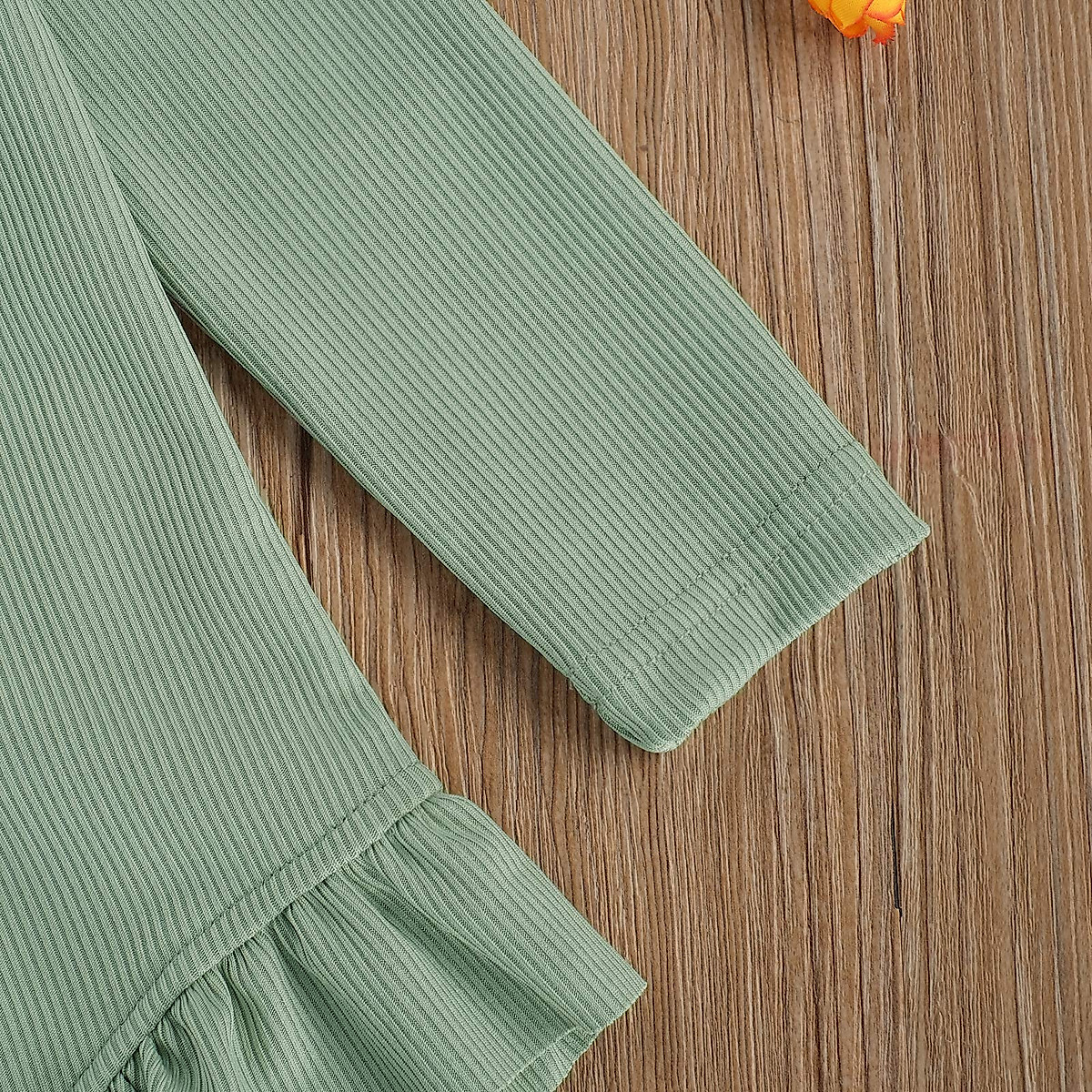 Karuedoo Baby Girls One Piece Swimsuit Zip Rash Guard Swimwear Ruffled Long Sleeve Bathing Suit (C-Lake Green, 18-24M)