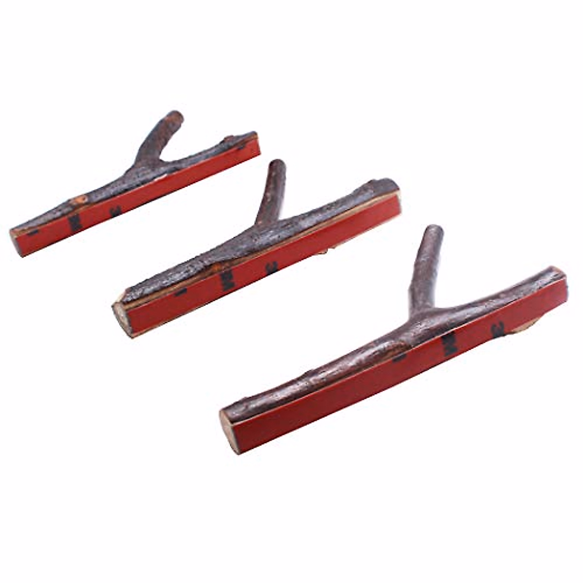 Gullor 3 PCS Natural Wooden Coat Hooks,Vintage Real Wood Tree Branch Wall Hook, Key Holder, Coat Hook,Strong Suction Hooks.