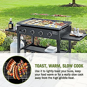 Geesta 2Pcs Blackstone Griddle Warming Rack, Grill Warming Rack Compatible with 17 & 22 & 28 & 36 Inch Blackstone Griddles, Outdoor Blackstone Cooking Accessories