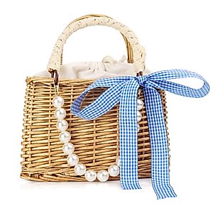 Straw Beach Bags for Girls, Summer Top-handle Bags Hobo Purse with Pearl Ornaments Straw Handle Bag Totes Bags for Women Girls