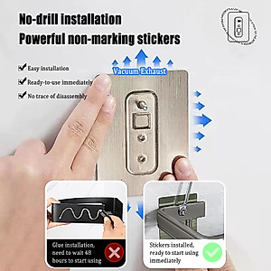 EVALAND Aluminum Shower Caddy, Adhesive Shower Shelves, 2-Pack With Hooks and Rod for Towels, No Drill Wall Mount Rustproof Premium Organizer for Bathroom, Kitchen, Black