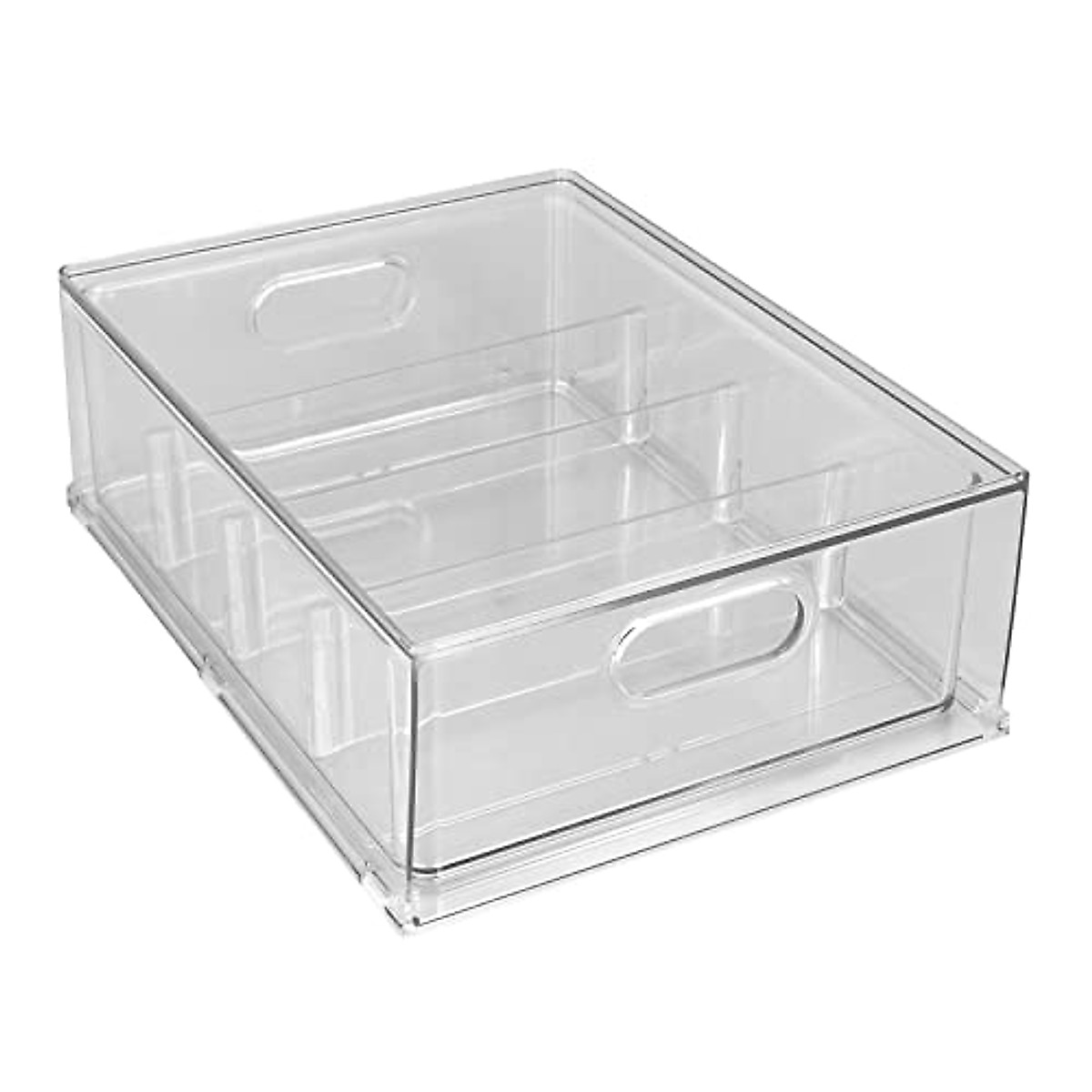 oceanside Drawer Storage Box, Multifunctional Stackable Storage Container for Toothpaste Hairspray Soap Makeup Wipes Facial Tissue(6L)