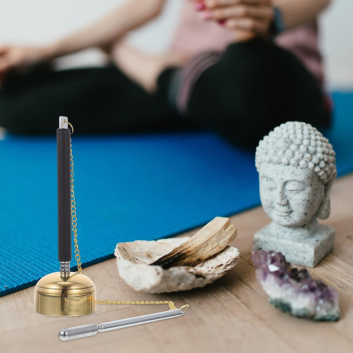 VOSAREA Tingsha Bell Buddhist Chime Meditation Chime Bells Buddhist Lucky Symbols Tingsha Cymbals Temple Dharma Ritual Utensil (S)