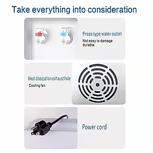 Hot & Cold Top Loading Water Dispenser,5 Gallons Water Coolers with Child Safety Lock Removable Drip Tray & Storage Cabinet,Water Cooler Dispenser for Home,Office(White)