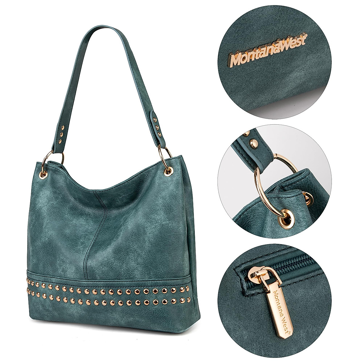 Montana West Large Hobo Bag Leather Purses and Handbags for Women Top Handle Shoulder Satchel Handbags Leather Tote Purse for Women MWC-047DTQ