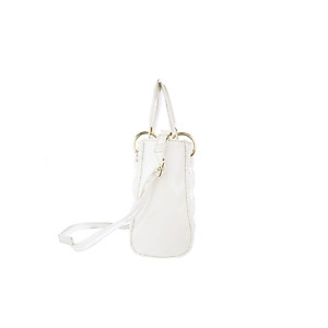 Olivia Miller Women's Faux Patent Leather Quilted Crossbody Mini Chic Handbag