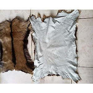 Real Antelope Goat Hide Fur Skin Pelt Fur Sheepskin Leather Fur Skin Clothing Accessories 1pcs (Approx 16"X20")