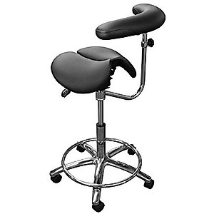 Dentists Unite 4035-210 Dental Assistant Saddle Stool with Body Arm, Tumbleweed