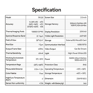 Thermal Imaging Camera, MILESEEY Handheld Dual Camera Infrared Thermal Imager, 3.5 Inch LCD Display IP65 Waterproof Rechargeable 6 Palettes Thermal Camera with Auto Track Cold and Hot Spots Function
