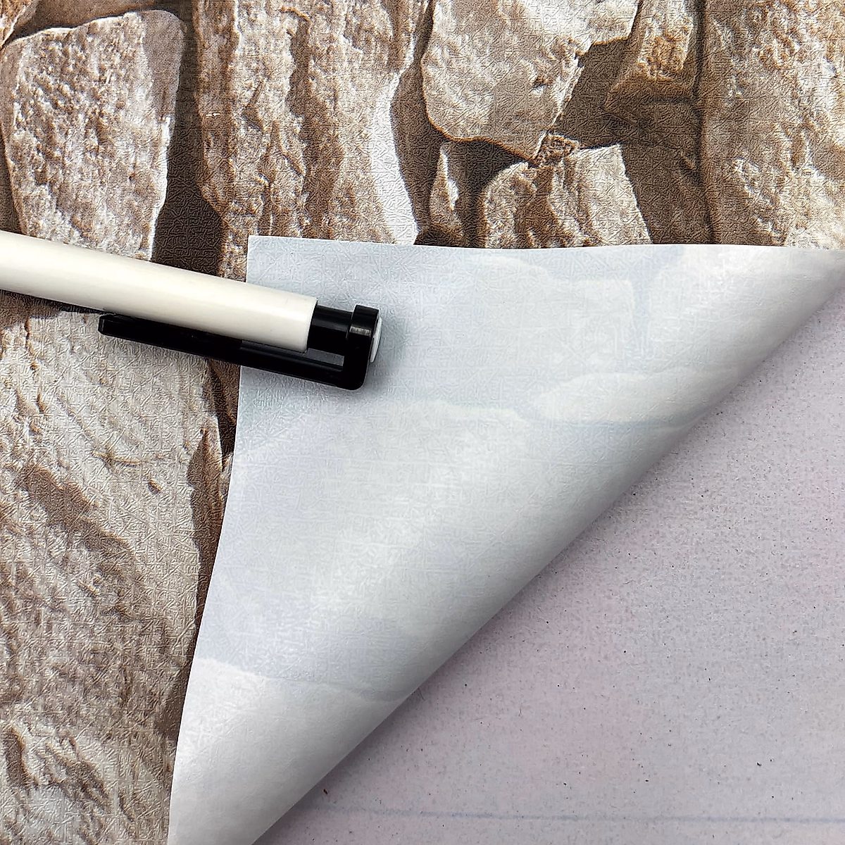 SimpleLife4U Self-Adhesive Shelf Liner Removable Contact Paper Refurbish Apartment Dorm Shop Ugly Wall, Modern Bricks, 17.7 Inch By 9.8 Feet